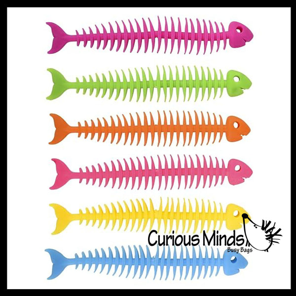 Stretchy Fishbone Animal Puffer Stretchy Noodle Toys - Fun Long Stretc ...