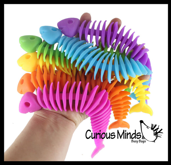 Stretchy Fishbone Animal Puffer Stretchy Noodle Toys - Fun Long Stretc ...