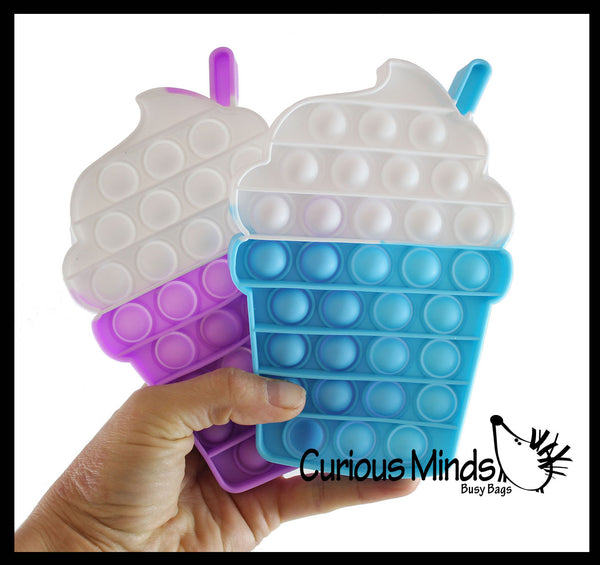 Frappe Iced Coffee Bubble Pop Fidget Toy - Silicone Push Poke Bubble W ...
