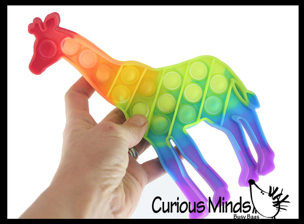 Giraffe Rainbow Animal Theme Bubble Pop Game - Silicone Push Poke Bubb ...