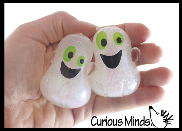 Glitter Gel Ghost Stress Balls - Sticky Ghosts Squeeze Fidget - Trick ...