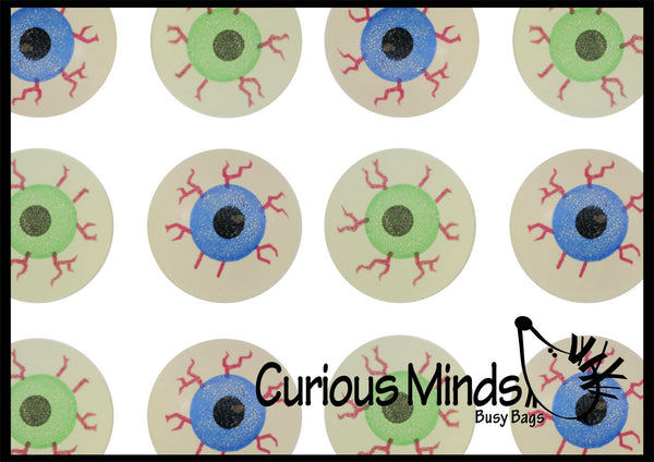 Eye Glow in The Dark Super Bouncy Balls - Spooky Eyeball Novelty Party ...
