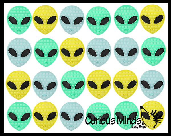 Glow in the Dark Alien Bubble Pop Fidget Toy - Silicone Push Poke Bubb ...