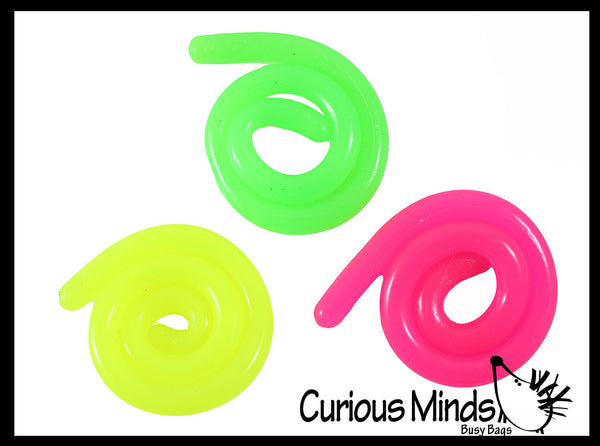 Glow in the Dark Stretch String Fidget Toy- Worm Noodle Strings Fidget ...
