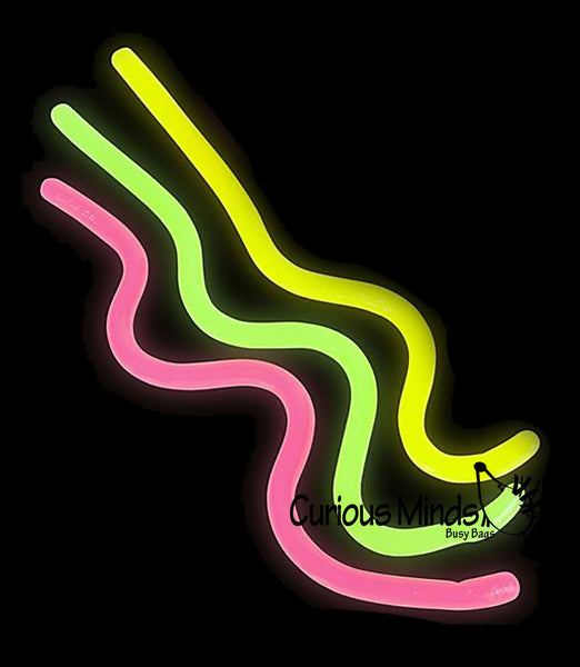 Glow in the Dark Stretch String Fidget Toy- Worm Noodle Strings Fidget ...