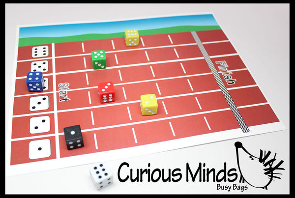 PDF File - YOU PRINT - Dice Race - Number Recognition Busy Bag - Toddl ...