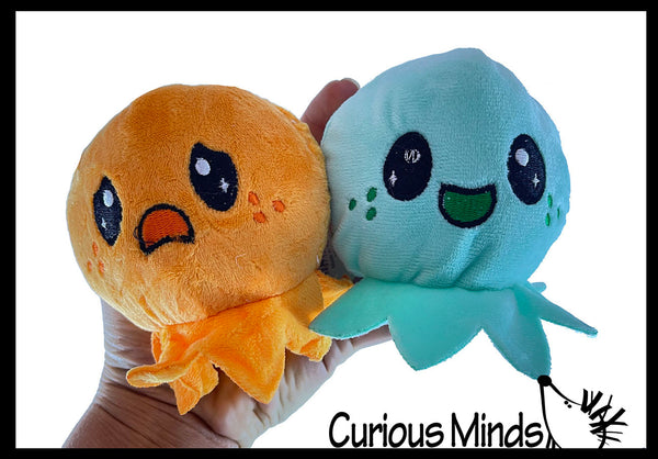 BULK - WHOLESALE - SALE - Cute Octopus Animal Happy Sad Plush Flip Ins ...