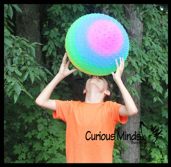 Jumbo 18" Rainbow Lightweight Bumpy Inflatable Ball - Sports Ball - In ...