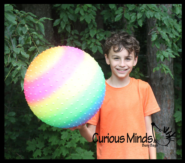 Jumbo 18" Rainbow Lightweight Bumpy Inflatable Ball - Sports Ball - In ...