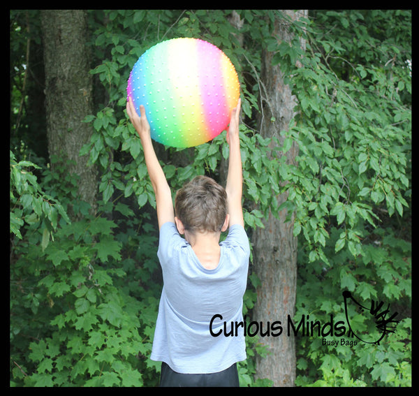Jumbo 18" Rainbow Lightweight Bumpy Inflatable Ball - Sports Ball - In ...