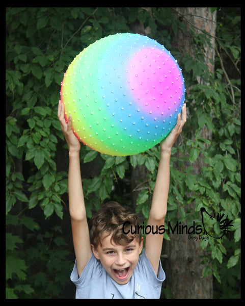 Jumbo 18" Rainbow Lightweight Bumpy Inflatable Ball - Sports Ball - In ...