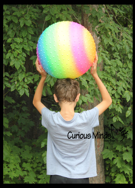 Jumbo 18" Rainbow Lightweight Bumpy Inflatable Ball - Sports Ball - In ...