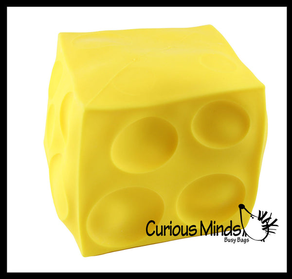 Jumbo 4.5" Cheese Block Doh Stress Stretch Ball - Moldable Pinch Poke ...