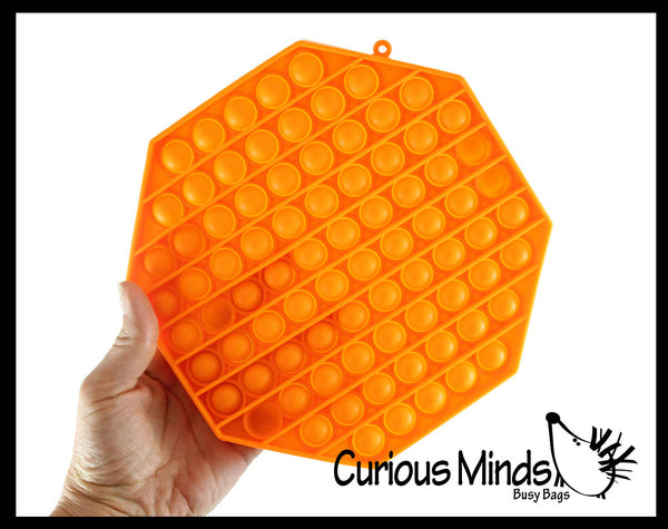 Large 8" Bubble Pop Game - Silicone Push Poke Bubble Wrap Fidget Toy ...