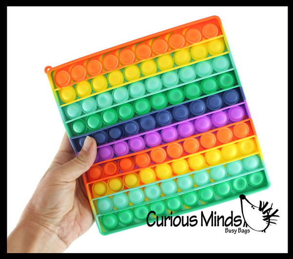 Rainbow Large 8" Bubble Pop Game - Silicone Push Poke Bubble Wrap Fidg ...