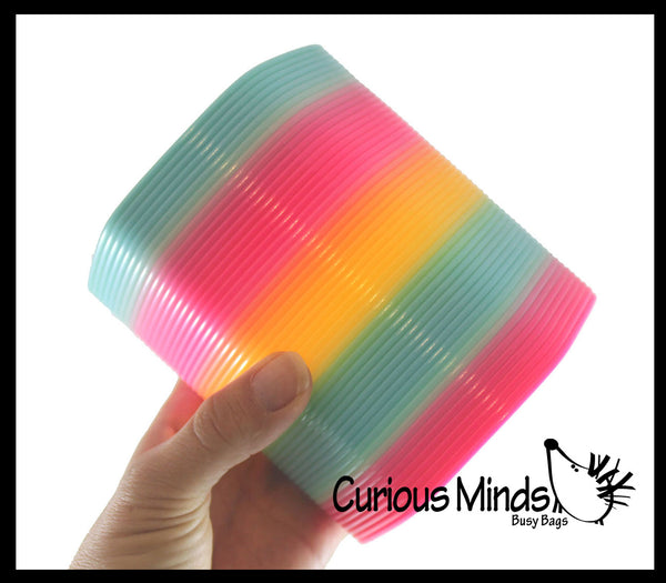 Super Large 5" Hexagon Rainbow Magic Spring Coil Toy - Sensory Fidget ...