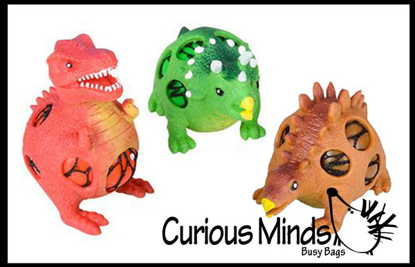 Mesh Dinosaur Squeeze Stress Ball - Sensory, Stress, Fidget Toy ...