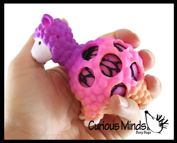 Rainbow Alpaca Squishy Color Changing Gel Doh Blob Mesh Ball with Soft ...