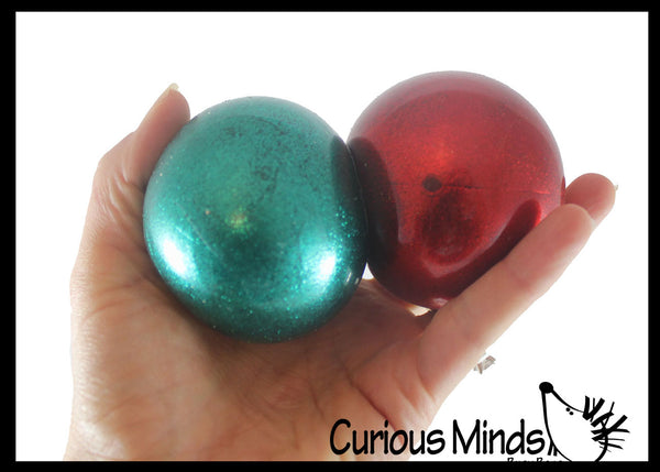 Metallic Glitter Thick Gel-Filled Squeeze Stress Balls - Sensory, Stre ...