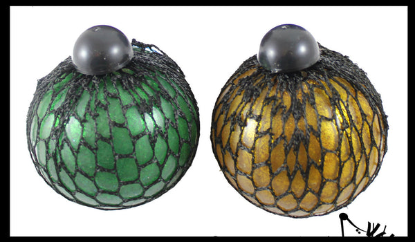 3" Metallic Bubble Mesh Balls - Squishy Fidget Ball with Web Netting ...