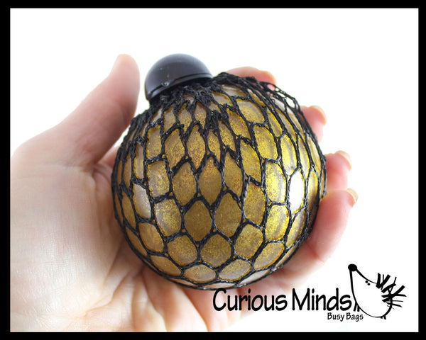 3" Metallic Bubble Mesh Balls - Squishy Fidget Ball with Web Netting ...