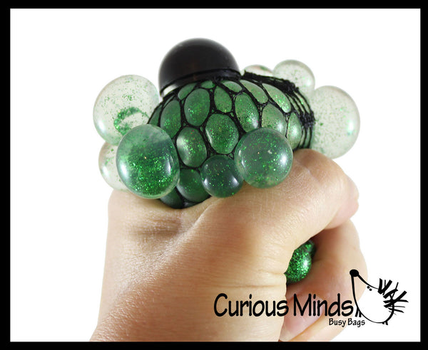 2" Metallic Bubble Mesh Balls - Squishy Fidget Ball with Web Netting ...