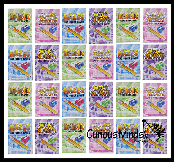 Mini Puzzle Books - Tiny Maze/Crossword/Word Search/Tic-Tac-Toe - Trav ...
