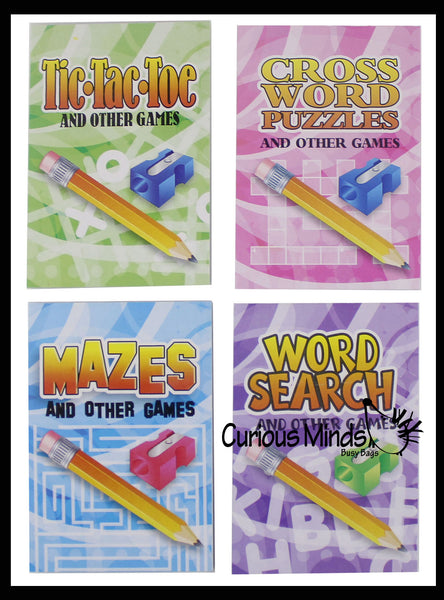 Mini Puzzle Books - Tiny Maze/Crossword/Word Search/Tic-Tac-Toe - Trav ...