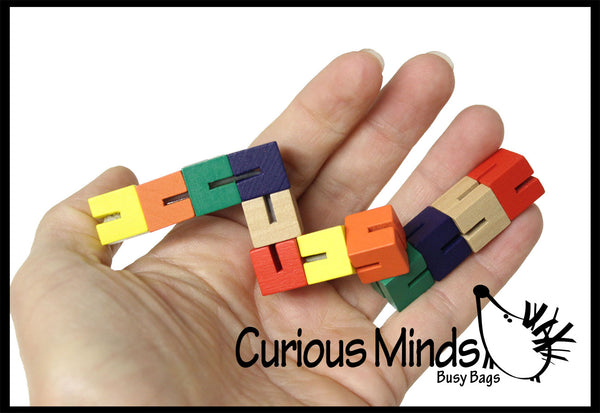 Small Bendy Wood Fidget Toy - Twist and Turn Puzzle Fidget Toy ...
