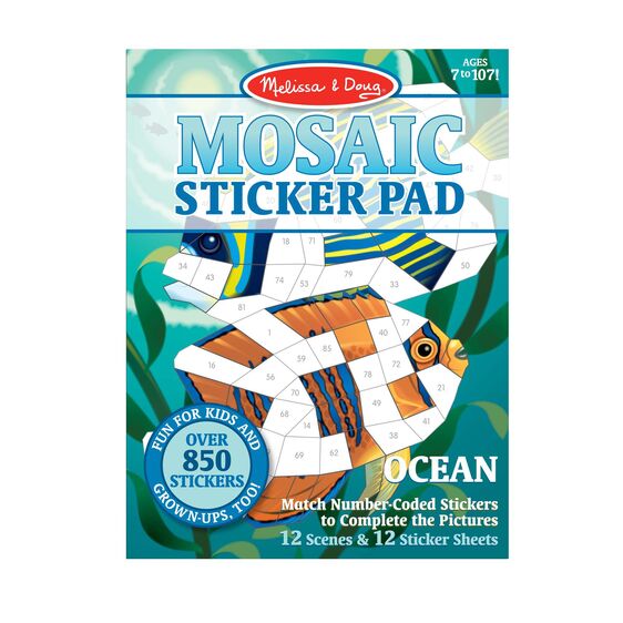 Mosaic Sticker Book - Sticker by Number Activity Book - Relaxing Craft ...