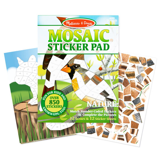Mosaic Sticker Book - Sticker by Number Activity Book - Relaxing Craft ...