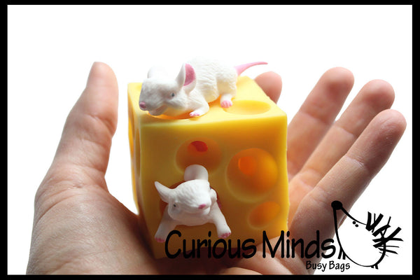 Mouse and Cheese Stretchy Fidget Toy | Curious Minds Busy Bags