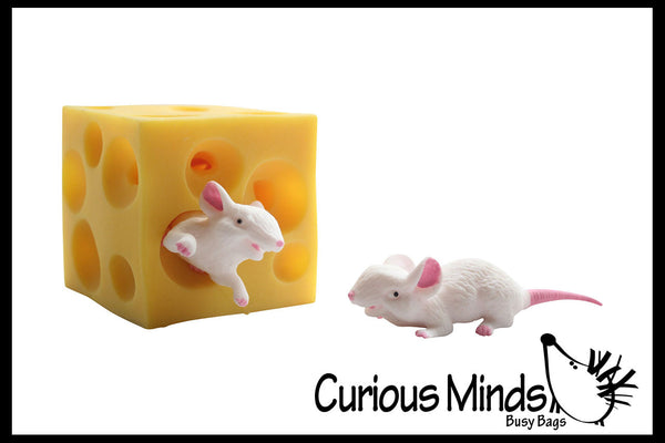 Mouse and Cheese Stretchy Fidget Toy | Curious Minds Busy Bags