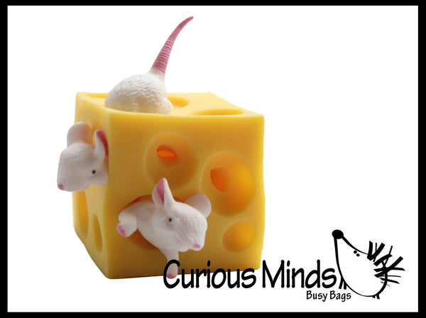 Mouse and Cheese Stretchy Fidget Toy | Curious Minds Busy Bags