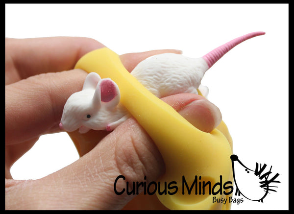 Mouse and Cheese Stretchy Fidget Toy | Curious Minds Busy Bags
