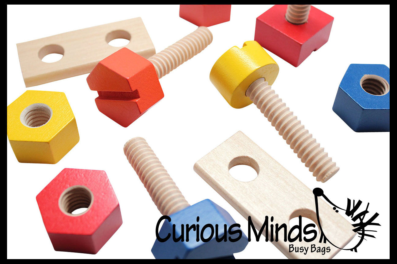 Busy Bags - Large Nuts and Bolts - Fine Motor Montessori Activity for ...