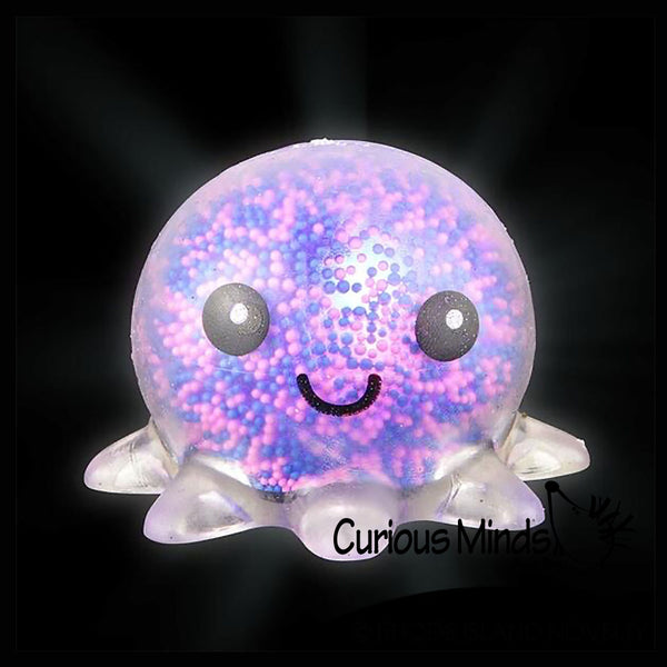 Light Up Octopus - Air and Styrofoam Bead Filled Squeeze Stress Balls ...