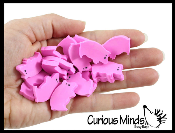 Pig Mini Erasers - Farm Novelty and Functional Adorable Eraser Novelty ...