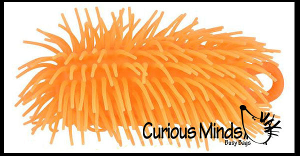 6" Puffer Worms - Sensory Fidget and Soft Hairy Air-Filled Stress Ball ...