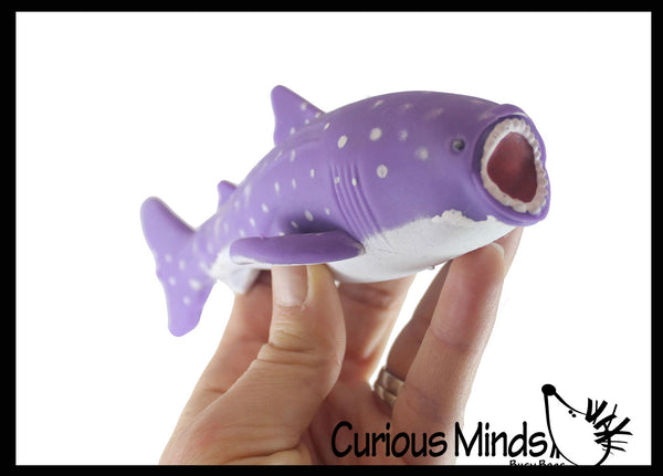 Purple Spotted Sand Filled Squishy Shark - Moldable Sensory, Stress, S ...