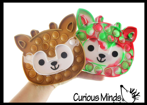 Cute Holiday Reindeer Alpaca Festive Bubble Popper Fidget Toy - Fun Pa ...