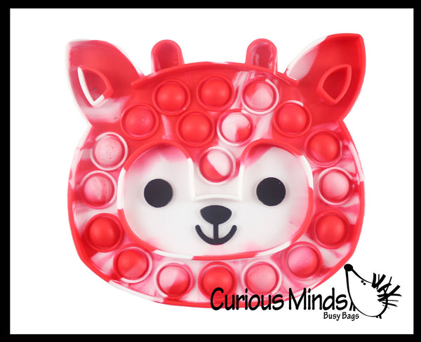 Cute Holiday Reindeer Alpaca Festive Bubble Popper Fidget Toy - Fun Pa ...