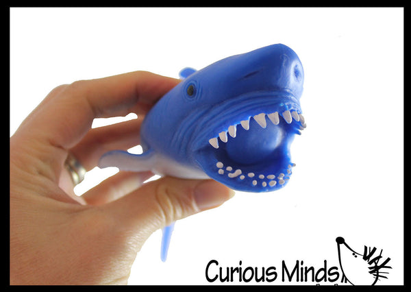 Set of 2 Shark Sand Filled Squishy Animals - Moldable Sensory, Stress ...