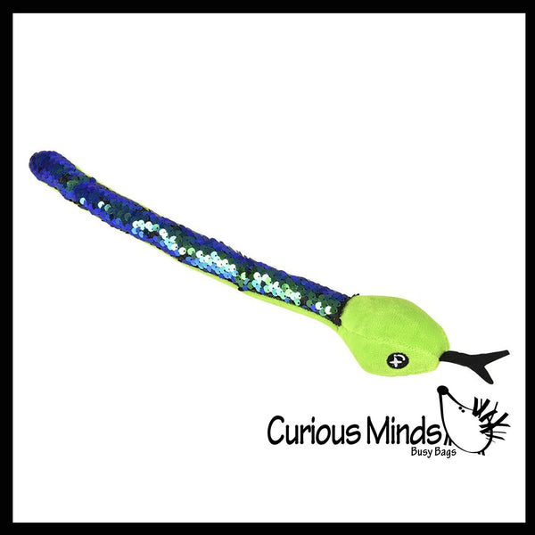 Plush Snake 15" with Mermaid 2 Color Reversible Sequin Scales - Stuffe ...
