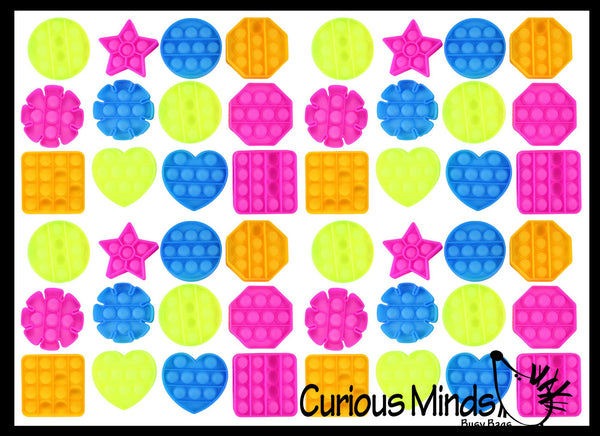 BULK - WHOLESALE - SALE - Mini 3" Geometric Shapes Bubble Pop Fidget T ...
