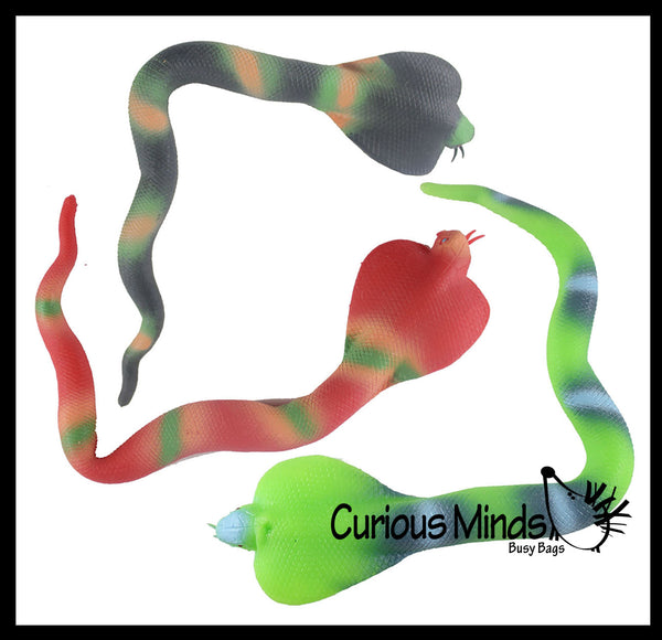 Stretchy Snakes Cobra 15.5" Crushed Bead Filled- Reptile Sensory Fidge ...