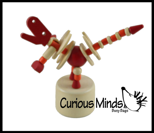 Wooden Collapsing Thumb Dancing Push Puppet Animals | Curious Minds ...