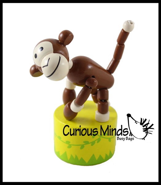 Wooden Collapsing Thumb Dancing Push Puppet Animals | Curious Minds ...