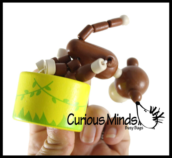 Wooden Collapsing Thumb Dancing Push Puppet Animals | Curious Minds ...
