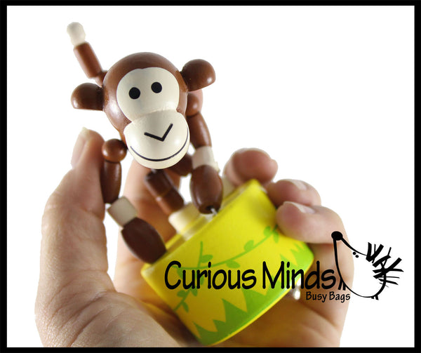 Wooden Collapsing Thumb Dancing Push Puppet Animals | Curious Minds ...